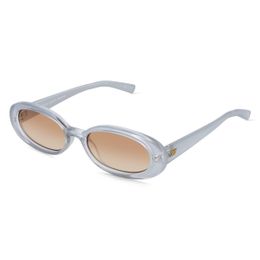 Le Specs LSP2652346 OUTTA LOVE | Damen-Sonnenbrille | Fassung: Vollrand, Oval, Kunststoff, Grau Transparent | Glasfarbe: Braun Verlaufend