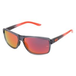 Under Armour UA KICKOFF | Herren-Sonnenbrille | Fassung: Vollrand, Quadratisch, Kunststoff, Grau Rot | Glasfarbe: Grau