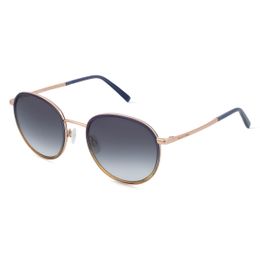 Marc O&rsquo;Polo Eyewear 505121 | Damen-Sonnenbrille | Fassung: Vollrand, Panto, Metall, Blau Rosegold | Glasfarbe: Grau