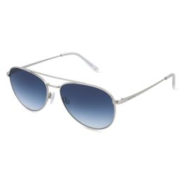 Marc O&rsquo;Polo Eyewear 505066 | Unisex-Sonnenbrille | Fassung: Vollrand, Pilot, Metall, Silber | Glasfarbe: Blau