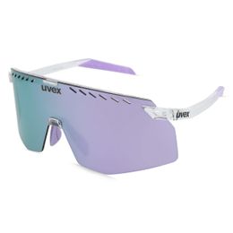 Uvex S534013 pace stage | Unisex-Sonnenbrille | Fassung: Randlos, Monoscheibe, TR90, Wei&szlig; Transparent | Glasfarbe: Pink Spiegel Pink