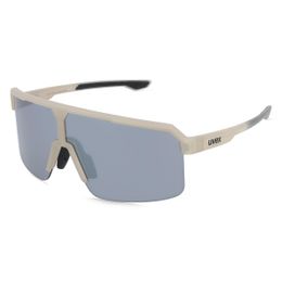 Uvex S534003 ramp | Unisex-Sonnenbrille | Fassung: Halbrand, Monoscheibe, TR90, Grau Transparent | Glasfarbe: Grau Spiegel Silber