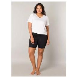 Shorts Base Level Curvy, Damen, Gr. 54/56, N-Gr, schwarz, Stoff, Obermaterial: 87% Polyamid, 13% Elasthan, unifarben, slim fit kniefrei, Hosen Shorts, Sommerhose mit Elasthan