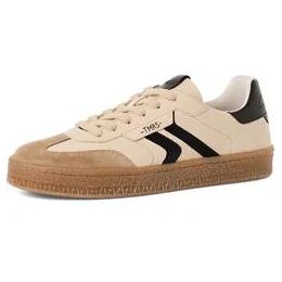 Sneaker Tamaris, Herren, Gr. 43, beige kombiniert, Lederimitat, Textil, Veloursleder, kontrastfarbene Details, Schuhe Sneaker, Freizeitschuh, Halbschuh, Schn&uuml;rschuh mit Kontrastbesatz, f&uuml;r Herren