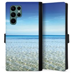 DeinDesign Galaxy S22 Ultra Handy Klapph&uuml;lle Handyh&uuml;lle aus Kunst Leder schwarz Flip Case Urlaub Sky Ocean Sideflip mit langer Lasche