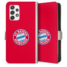 DeinDesign Galaxy A52s 5G Handy Klapph&uuml;lle Handyh&uuml;lle aus Kunst Leder wei&szlig; Flip Case Fc Bayern M&uuml;nchen Fcb Logo Sideflip mit Lasche