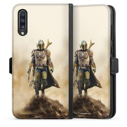DeinDesign Galaxy A70 Handy Klapph&uuml;lle Handyh&uuml;lle aus Kunst Leder schwarz Flip Case Official Licensed Product The Mandalorian Star Wars Sideflip mit Lasche