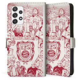 DeinDesign Galaxy A52s 5G Handy Klapph&uuml;lle Handyh&uuml;lle aus Kunst Leder wei&szlig; Flip Case Official Licensed Product Fcb 125 Jahre Fc Bayern M&uuml;nchen Sideflip mit 