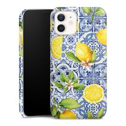 DeinDesign iPhone 12 Handy Premium Case Smartphone Handyh&uuml;lle Schutzh&uuml;lle gl&auml;nzend Muster Greece Lemon Premium Case