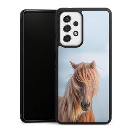 DeinDesign Galaxy A53 5G Handy Gallery Case Handyh&uuml;lle 9H Geh&auml;rtetes Glas R&uuml;ckseite H&uuml;lle Animals Animal Look Horse Gallery Case