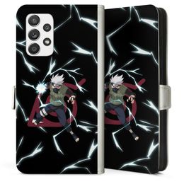 DeinDesign Galaxy A52s 5G Handy Klapph&uuml;lle Handyh&uuml;lle aus Kunst Leder wei&szlig; Flip Case Naruto Shippuden Official Licensed Product Kakashi Sideflip mit Lasche