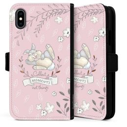 DeinDesign iPhone X Handy Klapph&uuml;lle Handyh&uuml;lle aus Kunst Leder schwarz Flip Case Thumper Bambi Official Licensed Product Sideflip mit langer Lasche