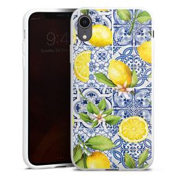 DeinDesign iPhone Xr Handy Silikon H&uuml;lle Case wei&szlig; Handyh&uuml;lle Muster Greece Lemon Silikon Case