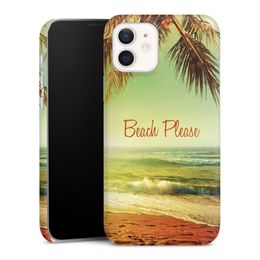 DeinDesign iPhone 12 Handy Premium Case Smartphone Handyh&uuml;lle Schutzh&uuml;lle gl&auml;nzend Palm Tree Urlaub Beach Premium Case