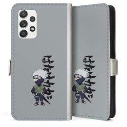 DeinDesign Galaxy A52s 5G Handy Klapph&uuml;lle Handyh&uuml;lle aus Kunst Leder wei&szlig; Flip Case Official Licensed Product Naruto Shippuden Kakashi Sideflip mit Lasche