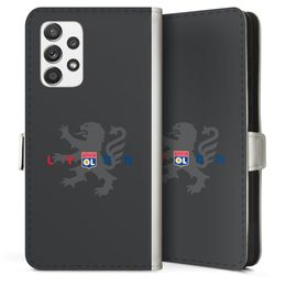 DeinDesign Galaxy A52s 5G Handy Klapph&uuml;lle Handyh&uuml;lle aus Kunst Leder wei&szlig; Flip Case Olympique Lyonnais Olympique Lyon Ol Sideflip mit Lasche