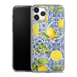 DeinDesign iPhone 11 Pro Handy Slim Case Silikon Handyh&uuml;lle transparent H&uuml;lle extra d&uuml;nn Muster Lemon Greece Silikon Slim Case