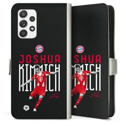 DeinDesign Galaxy A52s 5G Handy Klapph&uuml;lle Handyh&uuml;lle aus Kunst Leder wei&szlig; Flip Case Official Licensed Product Fc Bayern M&uuml;nchen Kimmich Sideflip mit Lasche