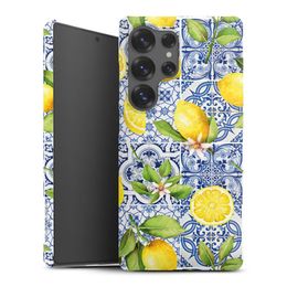 DeinDesign Galaxy S25 Ultra Handy Premium Case Smartphone Handyh&uuml;lle Schutzh&uuml;lle matt Muster Greece Lemon Premium Case