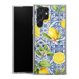 DeinDesign Galaxy S22 Ultra Handy Silikon H&uuml;lle Case transparent Handyh&uuml;lle Muster Greece Lemon Silikon Case