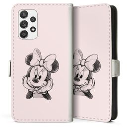 DeinDesign Galaxy A52s 5G Handy Klapph&uuml;lle Handyh&uuml;lle aus Kunst Leder wei&szlig; Flip Case Official Licensed Product Disney Minnie Mouse Sideflip mit Lasche