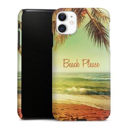 DeinDesign iPhone 11 Handy Premium Case Smartphone Handyh&uuml;lle Schutzh&uuml;lle gl&auml;nzend Beach Palm Tree Urlaub Premium Case