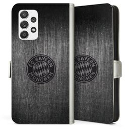 DeinDesign Galaxy A52s 5G Handy Klapph&uuml;lle Handyh&uuml;lle aus Kunst Leder wei&szlig; Flip Case Fcb Metallic Look Fc Bayern M&uuml;nchen Sideflip mit Lasche