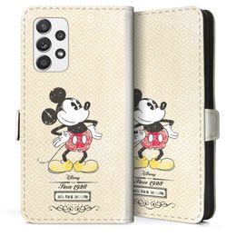 DeinDesign Galaxy A52s 5G Handy Klapph&uuml;lle Handyh&uuml;lle aus Kunst Leder wei&szlig; Flip Case Official Licensed Product Mickey Mouse Disney Sideflip mit Lasche