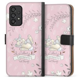 DeinDesign Galaxy A33 5G Handy Klapph&uuml;lle Handyh&uuml;lle aus Kunst Leder schwarz Flip Case Bambi Official Licensed Product Thumper Sideflip mit langer Lasche