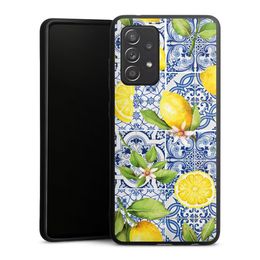 DeinDesign Galaxy A52s 5G Handy Premium Silikon H&uuml;lle Handyh&uuml;lle schwarz Case Muster Greece Lemon Silikon Premium Case