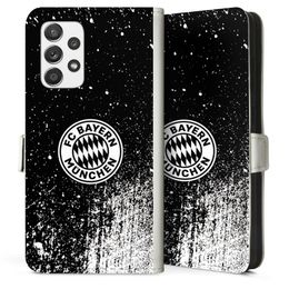 DeinDesign Galaxy A52s 5G Handy Klapph&uuml;lle Handyh&uuml;lle aus Kunst Leder wei&szlig; Flip Case Official Licensed Product Fcb Fc Bayern M&uuml;nchen Sideflip mit Lasche