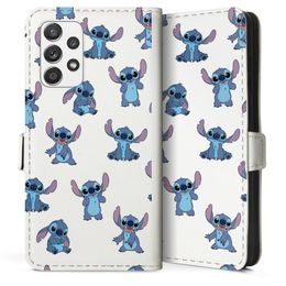 DeinDesign Galaxy A52s 5G Handy Klapph&uuml;lle Handyh&uuml;lle aus Kunst Leder wei&szlig; Flip Case Lilo & Stitch Disney Official Licensed Product Sideflip mit Lasche