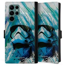 DeinDesign Galaxy S22 Ultra Handy Klapph&uuml;lle Handyh&uuml;lle aus Kunst Leder schwarz Flip Case Colourful Stormtrooper Star Wars Sideflip mit langer Lasche