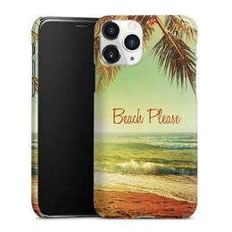 DeinDesign iPhone 11 Pro Handy Premium Case Smartphone Handyh&uuml;lle Schutzh&uuml;lle gl&auml;nzend Beach Palm Tree Urlaub Premium Case