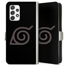 DeinDesign Galaxy A52s 5G Handy Klapph&uuml;lle Handyh&uuml;lle aus Kunst Leder wei&szlig; Flip Case Naruto Shippuden Konoha Logo Sideflip mit Lasche