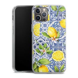 DeinDesign iPhone 12 Pro Max Handy Silikon H&uuml;lle Case transparent Handyh&uuml;lle Muster Greece Lemon Silikon Case