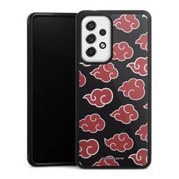 DeinDesign Galaxy A53 5G Handy Gallery Case Handyh&uuml;lle 9H Geh&auml;rtetes Glas R&uuml;ckseite H&uuml;lle Akatsuki Naruto Shippuden Pattern Gallery Case