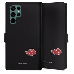 DeinDesign Galaxy S22 Ultra Handy Klapph&uuml;lle Handyh&uuml;lle aus Kunst Leder schwarz Flip Case Naruto Shippuden Akatsuki Official Licensed Product Sideflip mit langer