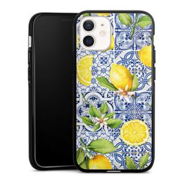 DeinDesign iPhone 12 mini Handy Silikon H&uuml;lle Case schwarz Handyh&uuml;lle Muster Greece Lemon