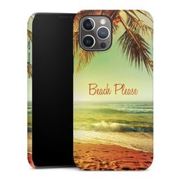 DeinDesign iPhone 12 Pro Max Handy Premium Case Smartphone Handyh&uuml;lle Schutzh&uuml;lle matt Palm Tree Urlaub Beach Premium Case