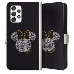 DeinDesign Galaxy A52s 5G Handy Klapph&uuml;lle Handyh&uuml;lle aus Kunst Leder wei&szlig; Flip Case Minnie Mouse Muster Disney Sideflip mit Lasche