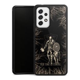 DeinDesign Galaxy A53 5G Handy Gallery Case Handyh&uuml;lle 9H Geh&auml;rtetes Glas R&uuml;ckseite H&uuml;lle Wikinger Vikings Tv Show Designs Gallery Case