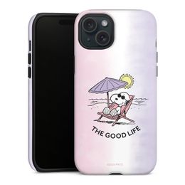 DeinDesign iPhone 15 Plus Handy Panzer Handyh&uuml;lle robuste Outdoor H&uuml;lle Schutzh&uuml;lle matt Snoopy Official Licensed Product Peanuts Tough Case