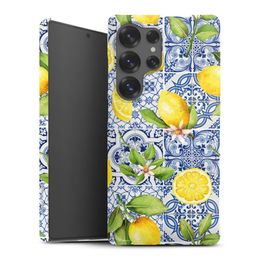 DeinDesign Galaxy S25 Ultra Handy Premium Case Smartphone Handyh&uuml;lle Schutzh&uuml;lle gl&auml;nzend Muster Greece Lemon Premium Case