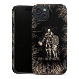 DeinDesign iPhone 15 Plus Handy Panzer Handyh&uuml;lle robuste Outdoor H&uuml;lle Schutzh&uuml;lle matt Wikinger Vikings Tv Show Designs Tough Case