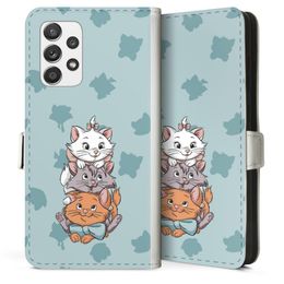 DeinDesign Galaxy A52s 5G Handy Klapph&uuml;lle Handyh&uuml;lle aus Kunst Leder wei&szlig; Flip Case Disney Aristocats Cat Sideflip mit Lasche