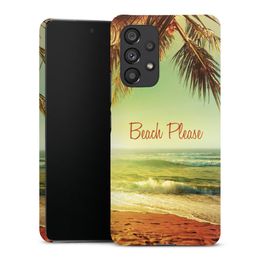 DeinDesign Galaxy A53 5G Handy Premium Case Smartphone Handyh&uuml;lle Schutzh&uuml;lle matt Beach Palm Tree Urlaub Premium Case