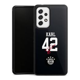 DeinDesign Galaxy A53 5G Handy Gallery Case Handyh&uuml;lle 9H Geh&auml;rtetes Glas R&uuml;ckseite H&uuml;lle Lennart Karl Merchandise Fc Bayern M&uuml;nchen Gallery Case