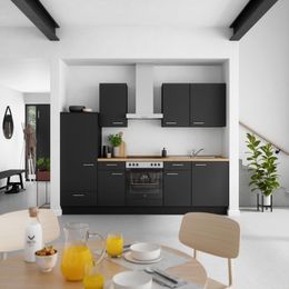 Nobilia K&uuml;chenblock Touch Low m. Ger&auml;ten Schwarz