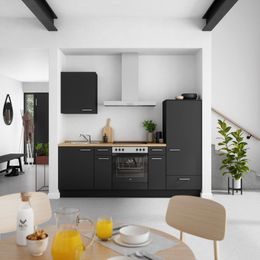 Nobilia K&uuml;chenblock Touch Low m. Ger&auml;ten Schwarz